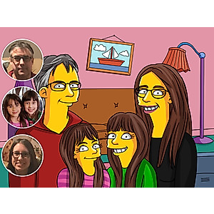 Simpsons Personalized Caricature Digital Art | Wall Art | Wall Decor | Simpsons Custom Family Digital Version