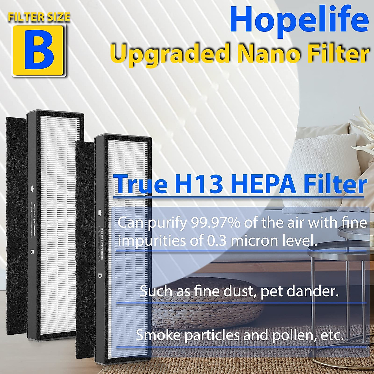 HEPA Air Filter Flt4825 B,Compatible with Germ Guardian True Hepa Filter Air Purifier Filter,Compatible with Germ Guardian Filter B Models AC4900CA, AC4825, AC4850PT, AC4820