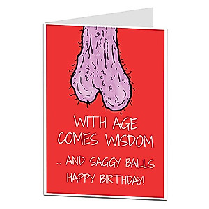 Birthday Cards For Him Funny Rude Adult Theme Perfect For 40th 50th 60th Blank Inside For Your Own Personal Offensive Message …