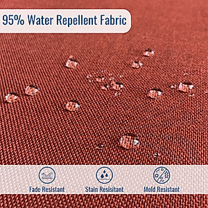 TWLEAR Tufted Bench Cushion for Outdoor Furniture, Patio Swing Cushion 44 x 19 x 5 Inch, Overstuffed Outdoor Chair Cushion for Garden Loveseat Lounge Storage, 1 Pack, Olefin Brick Red