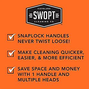 SWOPT 10” Premium Rough Surface Scrub Brush + 60" EVA Foam Comfort Grip Wooden Handle, Combo — Stiff Bristle Cleaning Brush with Interchangeable Long Handle — Clean Outdoor Surfaces Comfortably