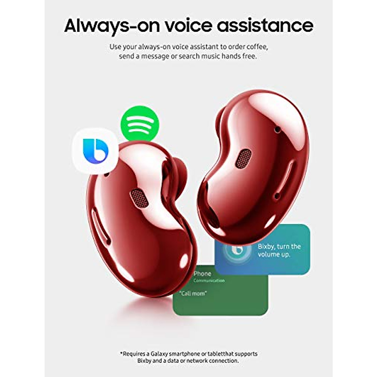 SAMSUNG Galaxy Buds Live True Wireless Bluetooth Earbuds w/ Active Noise Cancelling, Charging Case, AKG Tuned 12mm Speaker, Long Battery Life, US Version, Mystic Red