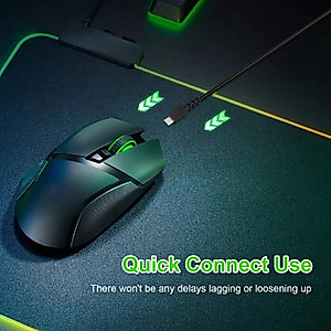 Toxaoii USB Micro Braided Mouse Charging Cable, Naga Pro 20000 DPI Charging Cord Compatible with Razer Naga Pro, DeathAdder V2 Pro, Basilisk, Viper Ultimate Wireless Gaming Mouse Charging Cord, 5.9FT