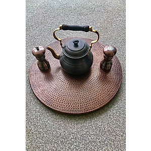 Premier Copper Products LS18DB 18-Inch Hand Hammered Copper Lazy Susan, Oil Rubbed Bronze