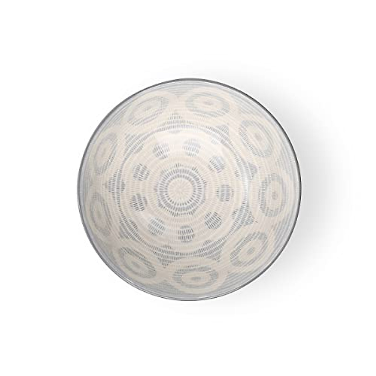 Signature Housewares Pad Print Set of 4 Assorted 6” Bowls, for cereal, ice cream, soup, PP32 Plata Grey