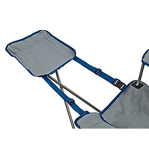 ALPS Mountaineering Escape Lounge Camping Chairs for Adults with Footrest and Adjustable Armrests, Sturdy Steel Frame, Compact Foldable Design, and Carry Bag, Gray/Blue - New