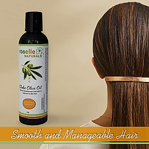 Roselle Naturals Chebe Oil for Hair Growth Made in USA - Chebe Olive Oil Chebe Powder Hair Oils for Hair Growth, Chebe Hair Oil, Chebe Hair Growth Oil, Chebe Leave In Conditioner for Strong Hair, 4 oz