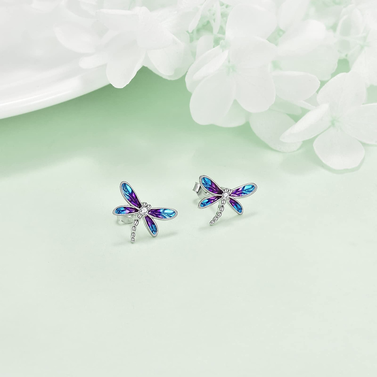 Dragonfly Earrings Gifts for Women 925 Sterling Silver Dragonfly Stud Earrings Jewelry Gifts