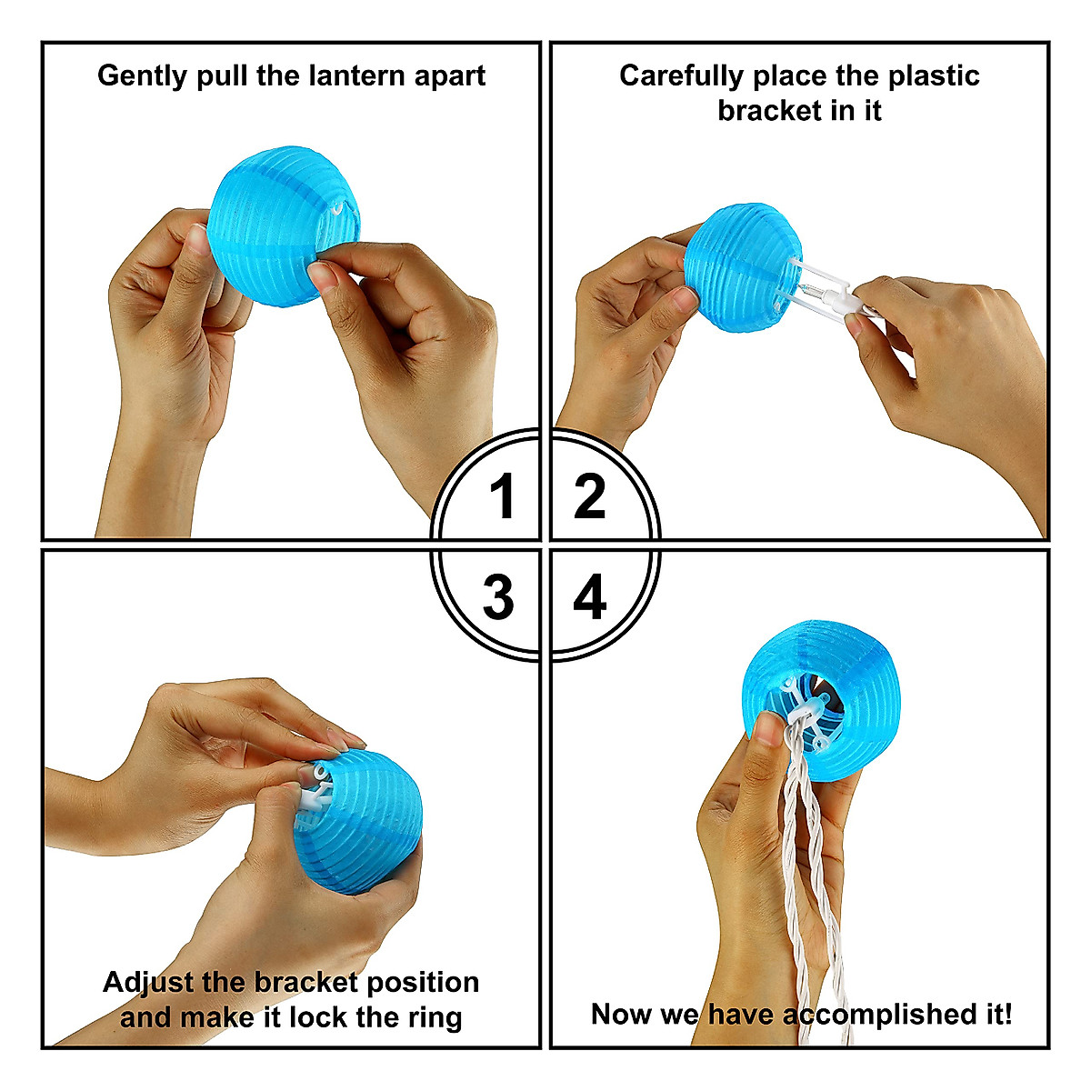 VCOKEN Lantern String Lights Multicolor, 9.84 FT Colorful Hanging Lanterns for Holiday, Plug-in Nylon Mini Lantern Lights for Patio, Bedroom, Party, IP44 Waterproof (Lantern Lights Unassembled)