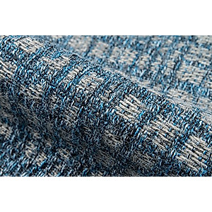 Momeni Rugs Como Contemporary Geometric Indoor Outdoor Area Rug, 9'10" X 13'2", Blue