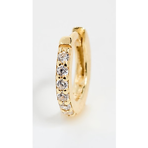 SHASHI Women's Katerina Hoop Earrings, Gold/Clear, One Size