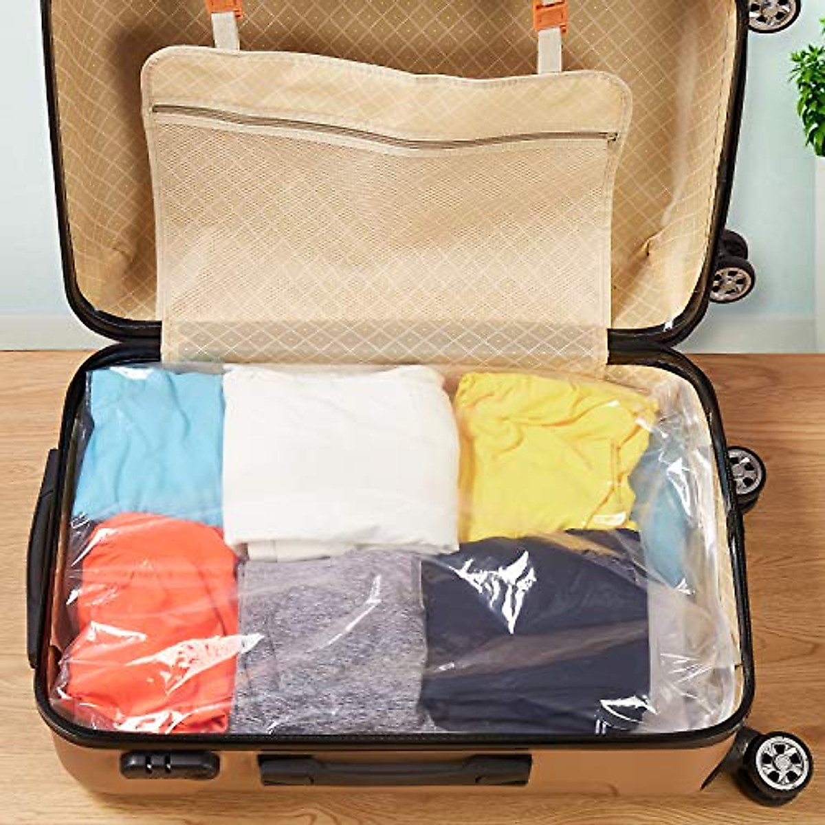 Clear bags for clothes storage, toys, snack bags and food saver, beach bag travel organizer - 5 gallon ziplock bags - sealable zipper and slider jumbo baggies - Extra large ziplock bag - {Pack of 5}