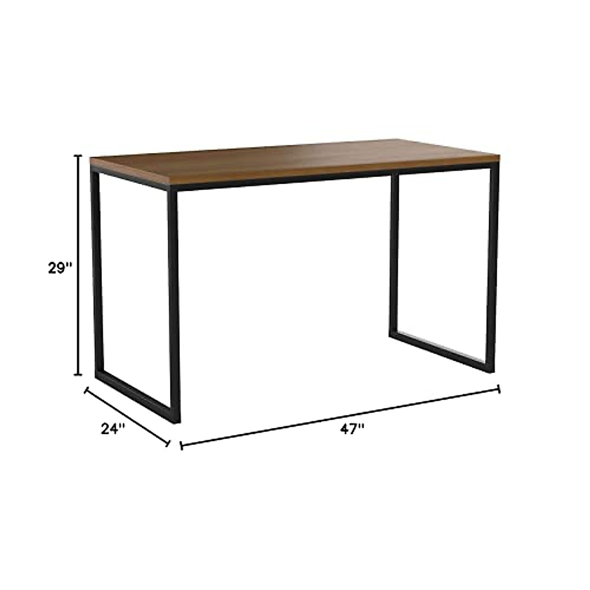 ZINUS Jennifer 47 Inch Black Frame Desk / Computer Workstation / Office Desk / Easy Assembly, Brown