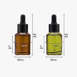2 Pcs 30ML Colored Glass Eye Dropper Bottles Dropping Bottles Empty Tincture Bottles Essential Oil Bottles Refillable Sample Vials Green