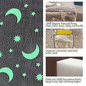 Truwelby Kids Sofa, Glow in The Dark Toddler Chairs Children's 2 in 1 Convertible Sofa to Lounger - Extra Soft Flip Open Chair & Sleeper, Kids Couch for Kids Girls Boys