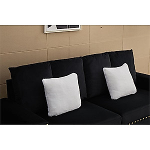 Kingway Furniture Armeni Velvet Living Room Sofa in Black