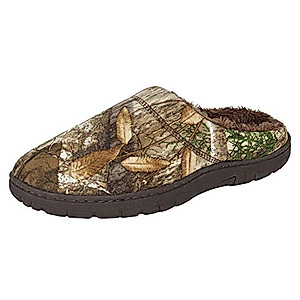 Realtree Men's Clog Slipper House Shoe with Memory Foam Indoor/Outdoor Sole, Camo, Medium