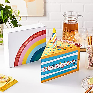 Hallmark Self-Sealing Gift Box Set with Zip Opening (2 Boxes: Rainbow, Birthday Cake) for Kids, Adults, Grandchildren, Teachers