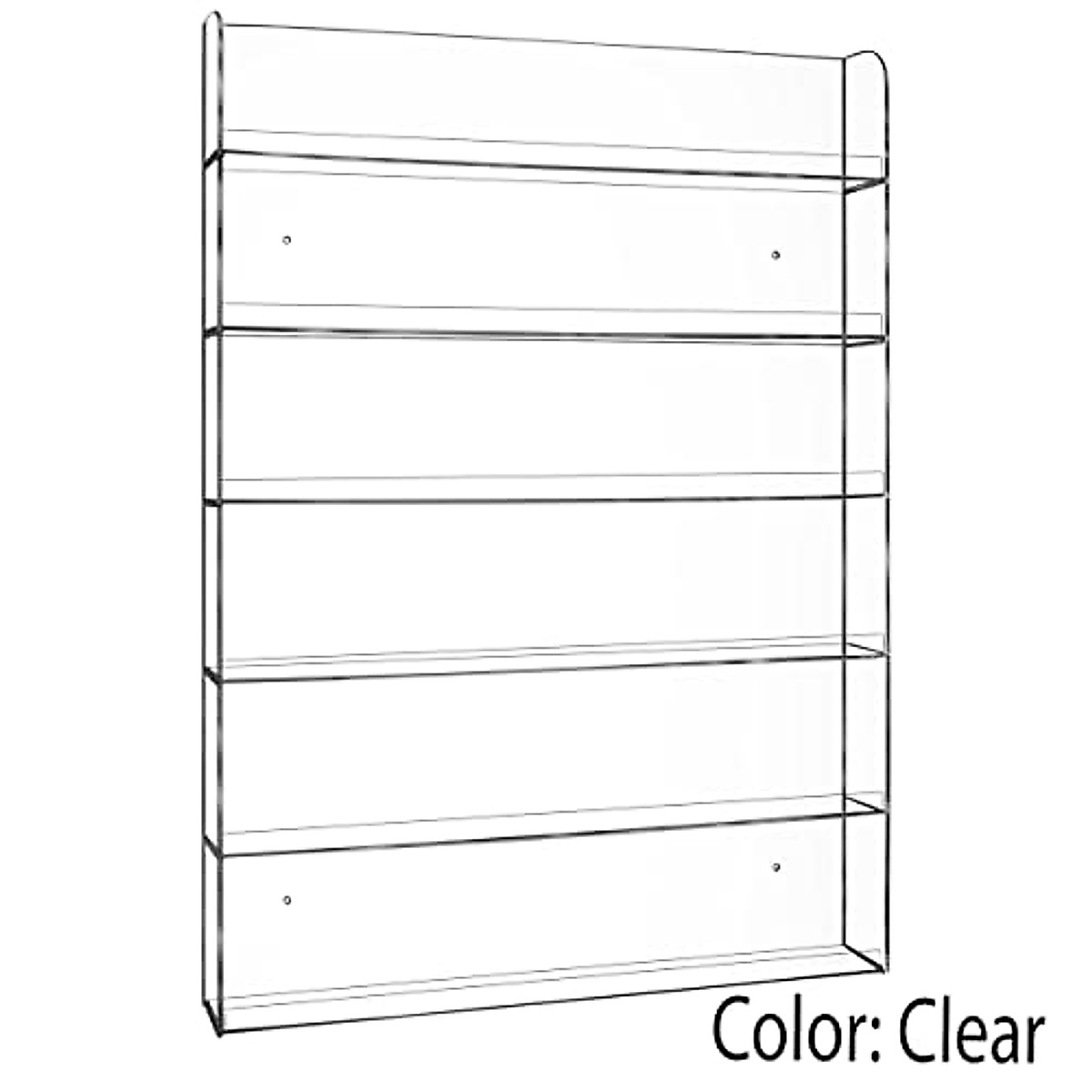 AMT Acrylic Nail Polish Racks for the Wall. CLEAR Nail Polish Display. Young Living Essential Oils Organizer. Holds up to 180 Btls. Plus a Microfiber Cloth for Cleaning Purposes (6 Tier- 180)