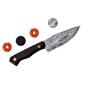 SHARD Hunting knife, Handmade Damascus Steel Hunting Knife, Hunting Knife with Sheath,Fixed Blade Knife with Sheath,BushCraft Full Tang Fixed Blade Hunting Knife, Camping Knife, Survival Knife