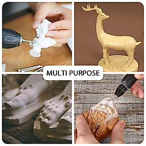 Diamond Grinding Burr Drill Bit, 20 PCS Diamond Burr Set with 1/8 Inch Shank Universal Fitment Rotary Tool Accessories for Stone Carving, DIY Grinding, Polishing, Engraving