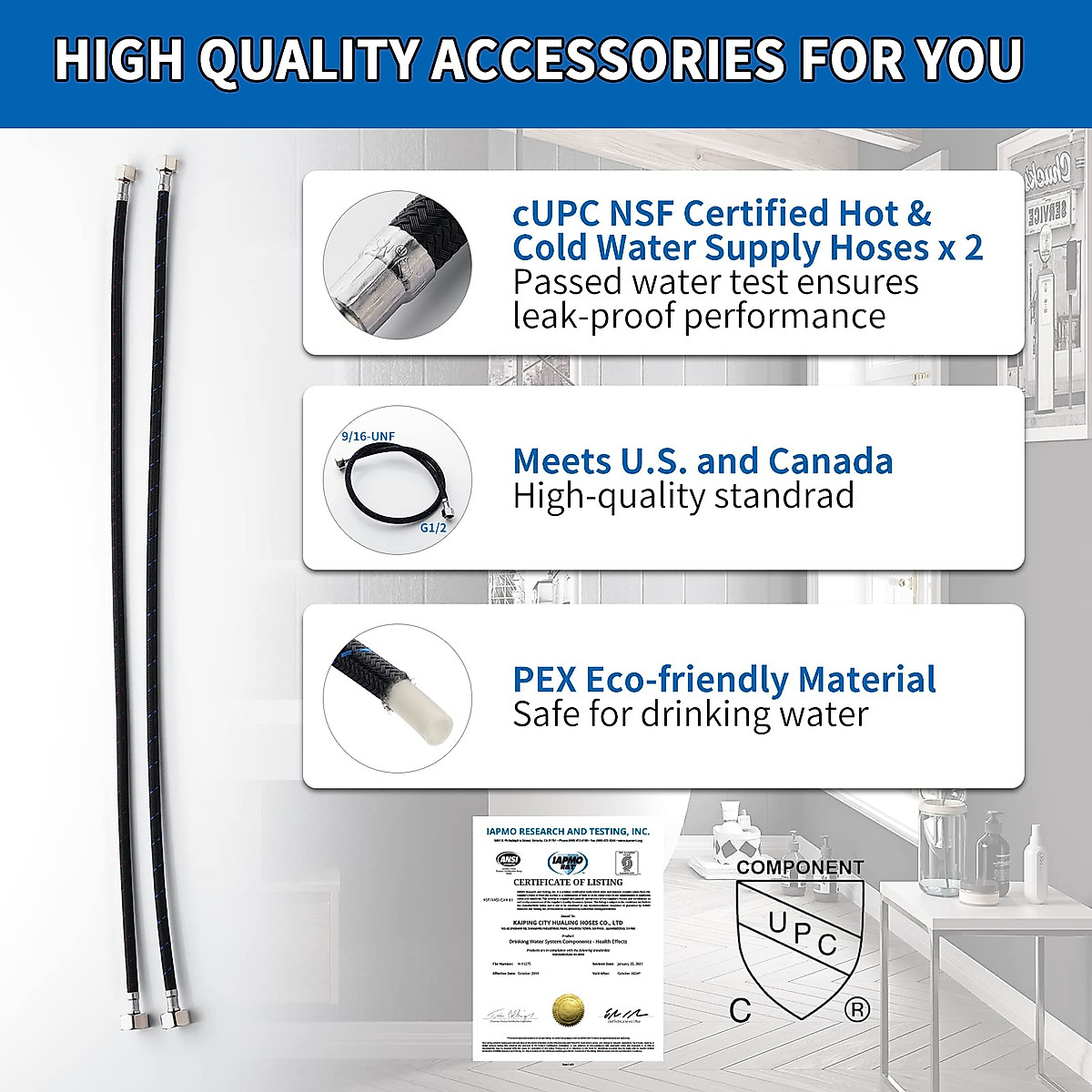 Matte Black Bathroom Faucet Two Handle,4 Inch 2 Handle Centerset Bathroom Sink Faucet with Pop-up Drain and UPC Certified Supply Lines, 360 Swivel Spout 2-3 Hole RV Vanity Sink Faucet, Lead-Free