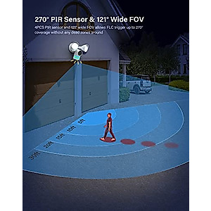 FOSCAM 2.4G/5GHz WiFi Floodlight Camera with Siren Alarm, 2K/4MP Outdoor IP Security Camera, 2-Way Audio, IP65, AI Detection, 2600lm Brightness (Existing Outdoor Wiring & Junction Box Required), FLC