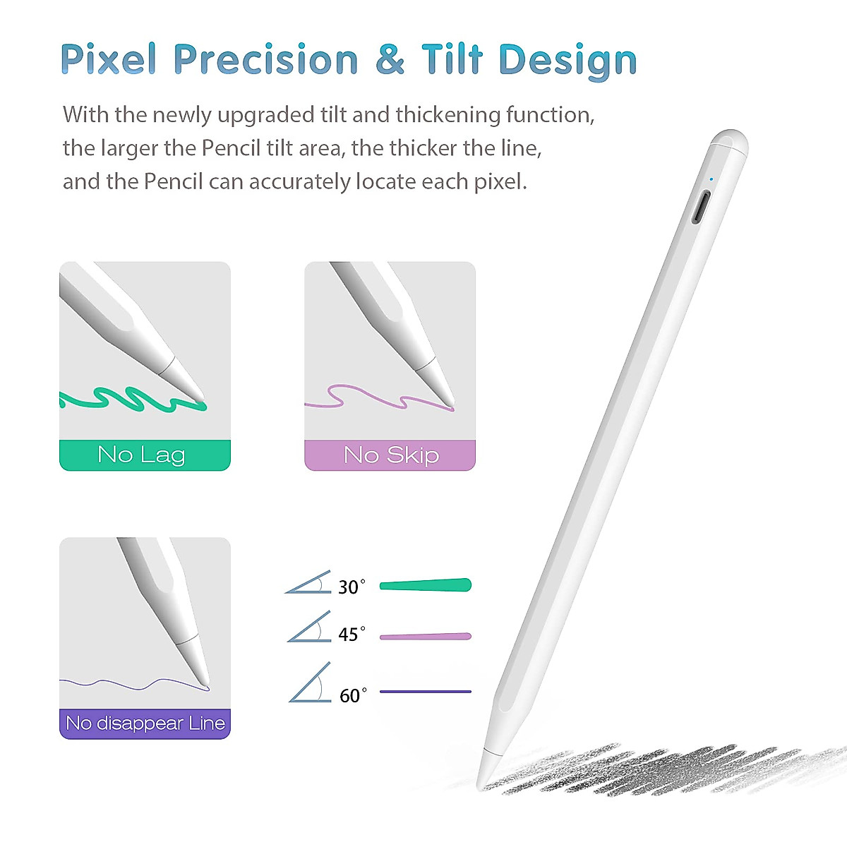Stylus Pencil for iPad 10th Generation with Tilt Sensitive Magnetic Design Compatible with 2018 and Later Model Apple iPad 9th/8th Gen,iPad Pro 11/12.9 Inch,iPad Mini 5th/6th,iPad Air 5th/4th/3rd Gen