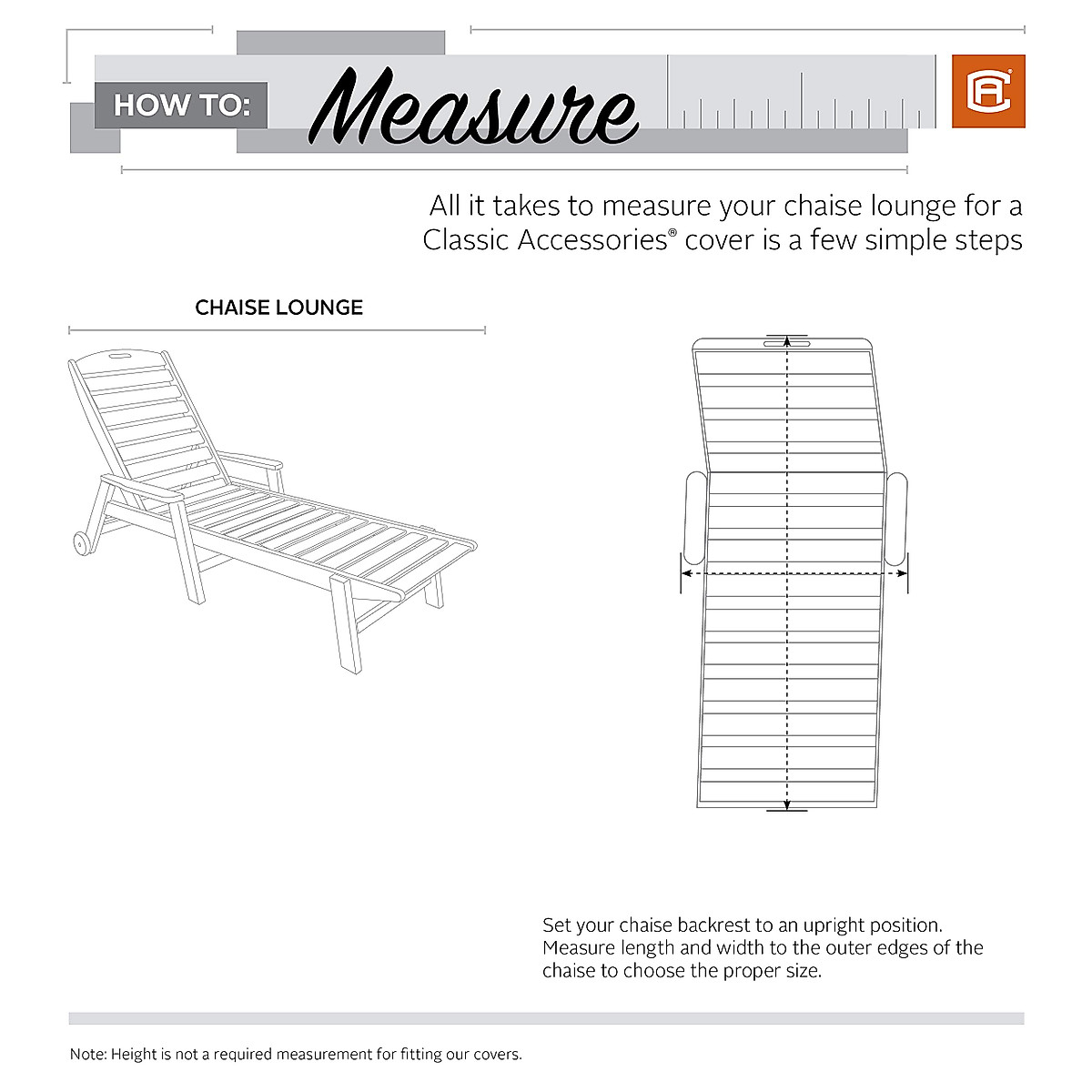 Classic Accessories Montlake Water-Resistant 80 Inch Patio Chaise Lounge Slipcover, Heather Fern, Patio Furniture Covers