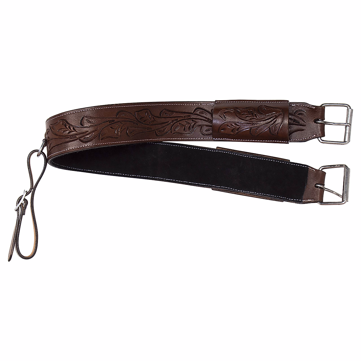 Acerugs Flank Cinch for Western Saddles Horse TACK Smooth Leather Black Brown TAN Back Cinch Rear GIRTHS (Brown)