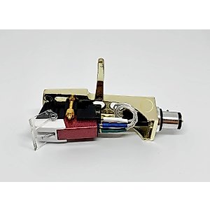 Cartridge and Stylus, needle and Gold Headshell with mounting bolts for Technics SLD3, SLD303, SLD33, SLD3K, SLD5, SLQ2, SLB303, SLH302, SL1000, SL1100, SL120, SL1650, SL1900, SL1950, SL2000, SL3310