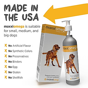 maxxipaws maxxiomega Omega 3, 6 & 9 Oil Supplement - Skin & Coat Support for Dogs, 10oz