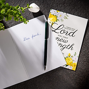 DIVERSEBEE 20 Inspirational Christian Greeting Cards of Encouragement with Envelopes and Stickers, Motivational Religious Bible Verse Scripture Note Cards Assortment (Floral) - 4x6 Inches