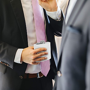 6 oz Stainless Steel Hip Flask with Funnel for Men & Women, Powder Coated Flask Gift Sets for Groomsmen, Bridesmaids, Wedding Party Whiskey Flask for Liquor, by Clear Water Home Goods, Matte White