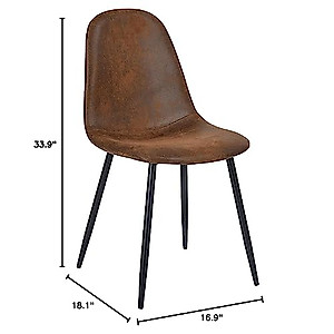 Homy Casa Inc Charlton Suede Brown A Chair, 16.9 in x 18.1 in x 33.9