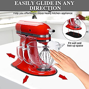 Mixer Slider Mat, Mixer Mover Sliding Mats Kitchen Appliance Countertop Mixer Mover with 4 Cord Organizers for KitchenAid 4.5-5 Qt Tilt-Head Stand Mixer, Classic Mixer Coffee Maker, Blender