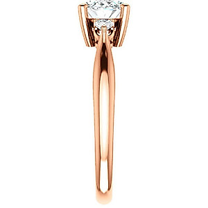 10K/14K/18K Solid Gold, 925 Silver Handmade Engagement Ring, 2 CT Oval Cut Moissanite Solitaire Ring, Wedding Ring for Women/Her, VVS1 Colorless, Anniversary Promise Gifts (925 Silver (Rose Gold Plated))