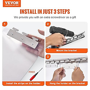 VEVOR Strip Curtain, 84" Height x 42" Width, 0.08" Thickness, 7PCS Clear PVC Strip Door Curtain, Freezer Curtain, Plastic Door Strips for Walk in Freezers, Coolers & Warehouse Doors, with 50% Overlap