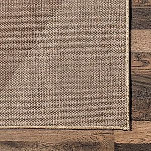 nuLOOM Simple Diamond Easy-Jute Machine Washable Accent Rug, 3' x 5', Natural