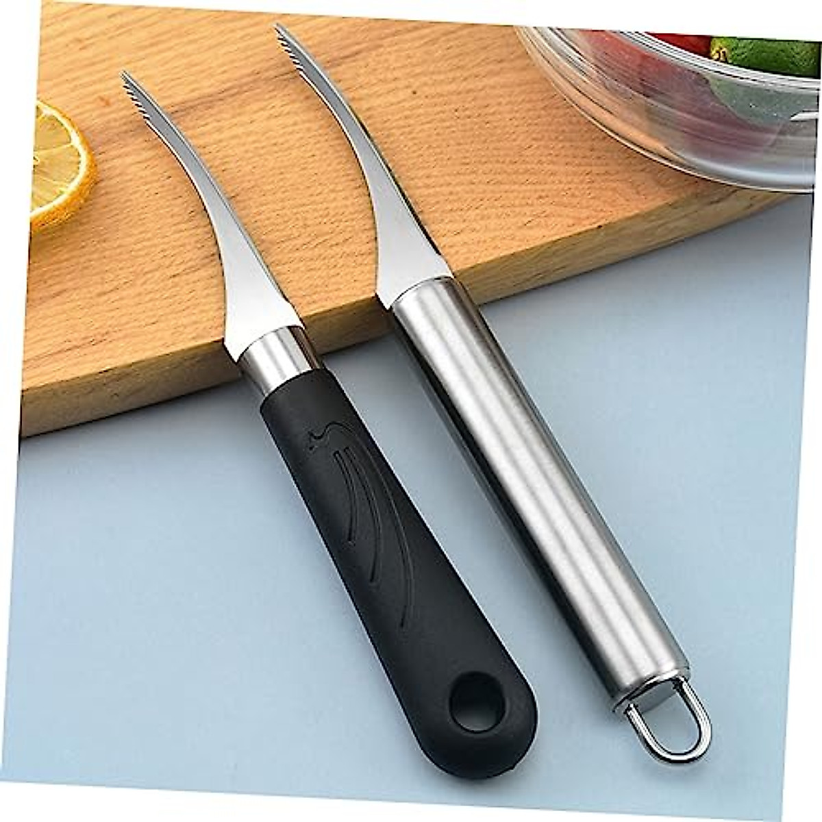 Angoily 2pcs Shrimp Thread Cutter Lobster Shrimp Peeling Tool Seafood Picks Shrimp Cleaner Tool Shrimp Line Cleaner Kitchen Gadgets Stainless Steel Peeling Machine Seafood