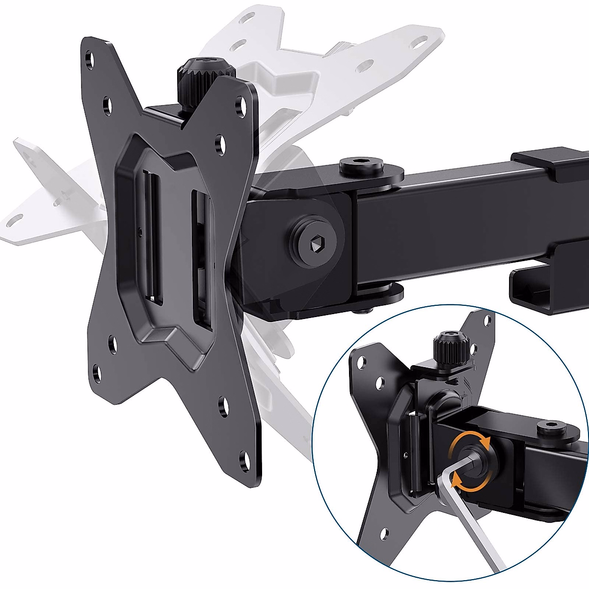 HUANUO 32 inches Dual Monitor Stand up to 17.6lbs per Arm, High-Grade Aluminum Free-Standing Dual Monitor Mount for 2 Screens. Fully Adjustable Dual Monitor Stand for Desk with Tilt, Swivel, Rotation