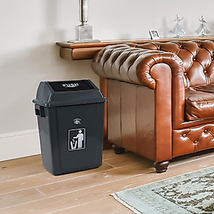 Xeabia 6 Gallon Plastic Trash Can, Plastic Garbage Can with Swing Lid, 4 Packs