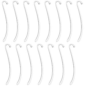 Muzi Hook Bookmark,15 Pcs Silver Plated Smooth Bookmark with Loop Findings Jewelry Making Charms