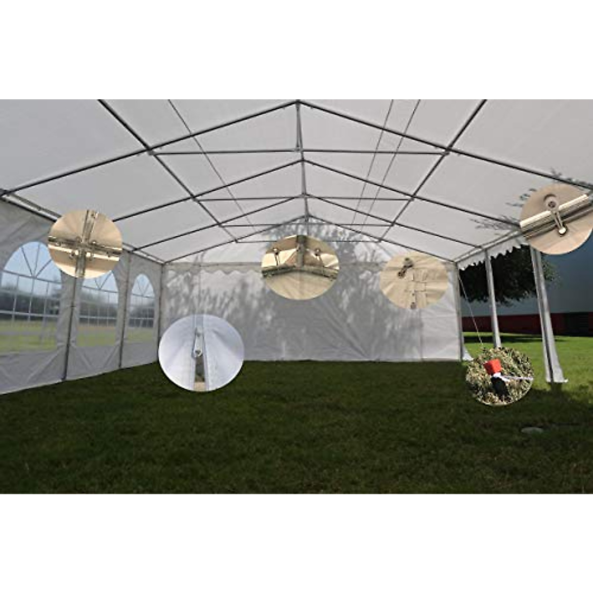 DELTA Canopies 32'x20' PVC Party Tent (FR) Wedding Canopy Shelter White - Fire Retardant