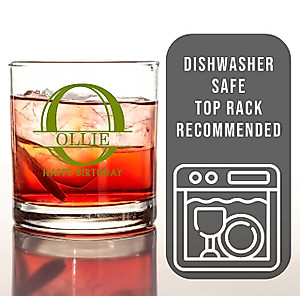 Personalized Printed 11oz Whiskey Glass - Custom Bourbon Christmas Gifts for Men, Dad Scotch Drinking Birthday Glasses, Groomsmen, Liquor Cocktail Rocks Old Fashioned, Halpert