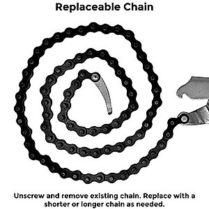 Locking Chain Pliers, Removable 48″ Chain, Holds Up To 14" Diameter Pipes, Unique Easy Open Crank Handle, Quick Release Trigger, PFC1048, Strong Hand Tools