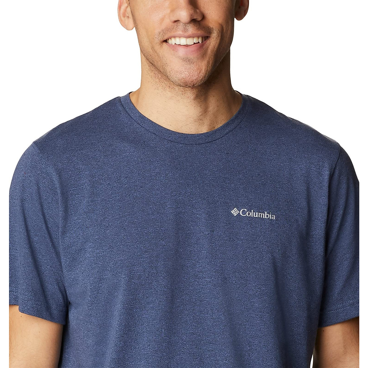 Columbia Mens Thistletown Hills Short Sleeve T-Shirt, Dark Mountain Heather, Medium