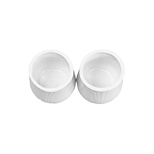 Sizikato 2pcs Simple Pure White Flower Shape Ceramic Toothpick Holder.