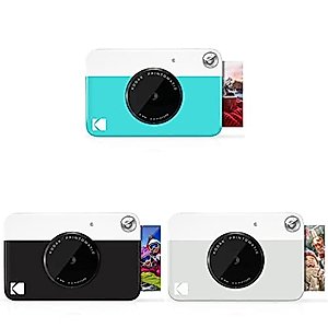 Kodak Printomatic Digital Instant Print Camera (Blue) Print Memories Instantly & Printomatic Digital Instant Print Camera (Black) & Printomatic Digital Instant Print Camera (Grey)
