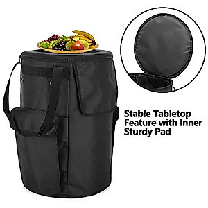 SAMDEW 19-Inch Outdoor Fire Pit Bag and 20lb Propane Tank Bag, Black, Bag Only